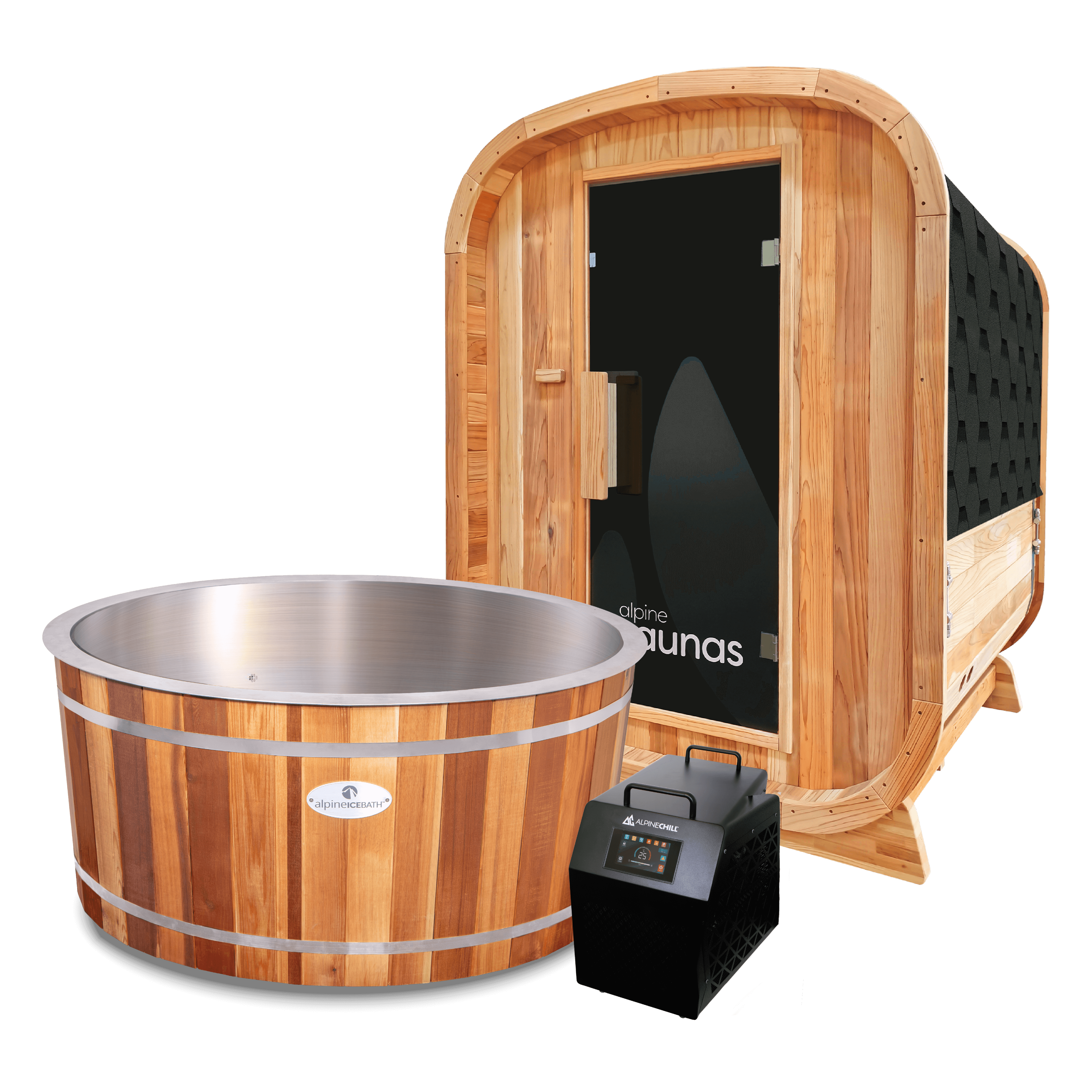 Lucca 3-Person Outdoor Finnish Sauna + Apollo Combo | Alpine Spas™ AU